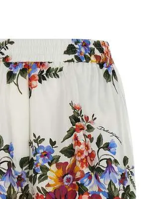 Dolce & Gabbana Vanity' Floral Print Silk Twill Bermuda Shorts - Multicolor