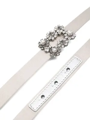 ROGER VIVIER Embellished Flower Buckle Belt - Multicolor