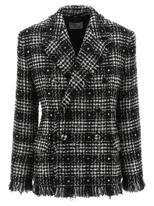 GIUSEPPE DI MORABITO GIUSEPPE DI MORABITO Double-Breasted Tweed And Rhinestone Blazer