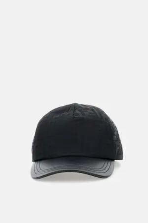 Fendi Cotton Baseball Cap With Leather Visor - Multicolor