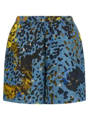 Fendi Ff Nylon Falena Print Shorts - Blue