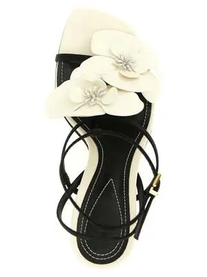 Zimmermann Orchid Leather & Grosgrain Heeled Sandals - Multicolor