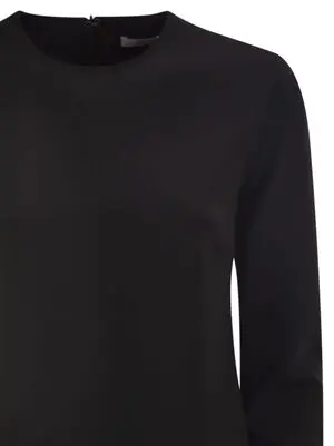 Max Mara Slim Fit Crew Neck Long Sleeve Top - Black