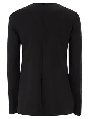 Max Mara Slim Fit Crew Neck Long Sleeve Top
