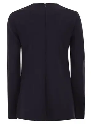 Max Mara Slim Fit Crew Neck Long Sleeve Top - Multicolor