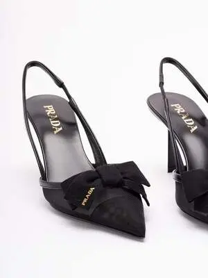 Prada Slingback Pumps With Bow Detailing - Multicolor