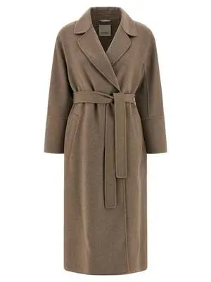 Max Mara S MAX MARA 'SmmElisa' Long Wool Coat Brown