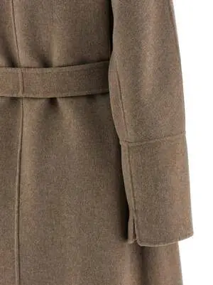 Max Mara S Mmelisa' Long Wool Coat - Brown