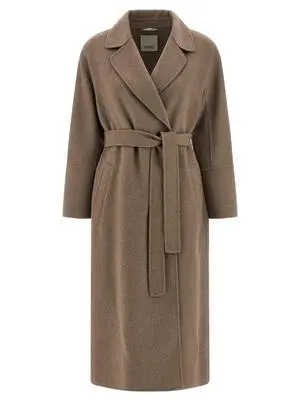Max Mara S Mmelisa' Long Wool Coat - Brown