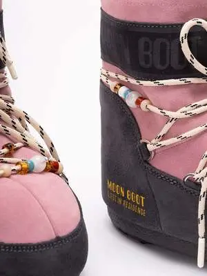 Moon Boot X Guest In Residence Icon Low Suede Boots With Bead Embellishments - Multicolor