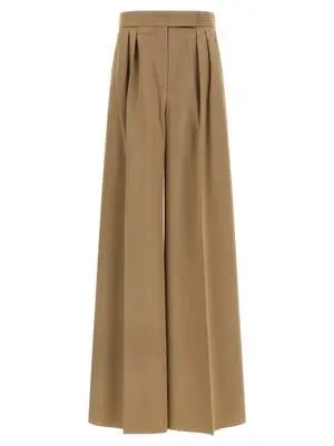 Max Mara Mxmquorum Virgin Wool Trousers - Brown