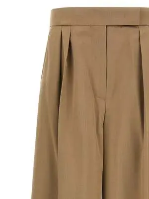 Max Mara Mxmquorum Virgin Wool Trousers - Brown