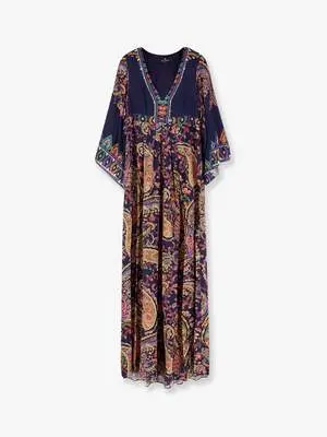 Etro ETRO Viscose Long Dress With Iconic All-Over Print Multicolor