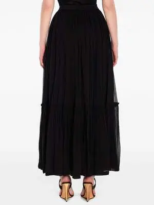 Saint Laurent Silk Ruffle Skirt - Multicolor