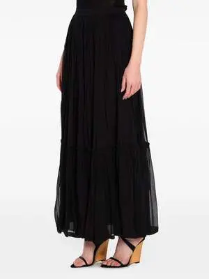 Saint Laurent Silk Ruffle Skirt - Multicolor