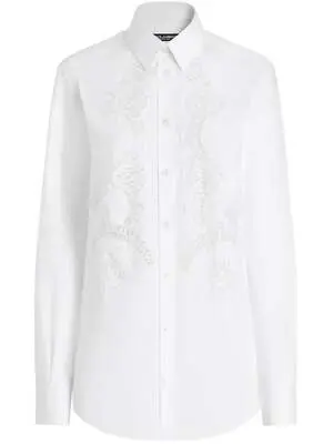Dolce & Gabbana Lace Embellished Cotton Shirt - Multicolor