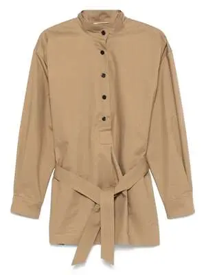 Saint Laurent Cotton Shirt With Belt - Multicolor