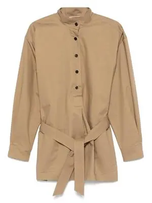 Saint Laurent Cotton Shirt With Belt - Multicolor