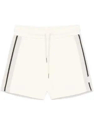 Moncler Cotton Drawstring Shorts With Side Stripe Detail - Multicolor