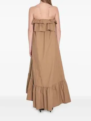 Saint Laurent Ruffled Cotton Maxi Dress