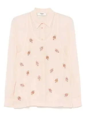 Fendi Embellished Silk Shirt - Multicolor