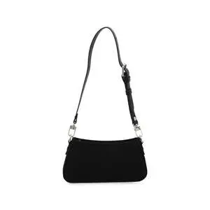 VIVIENNE WESTWOOD Grained Leather Orb Plaque Shoulder Bag - Black