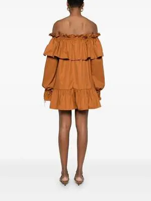 Saint Laurent Cotton Ruffle Dress Made In France