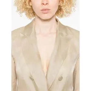 Max Mara Sheer Finish Double-breasted Blazer - Cream
