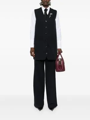 Prada Wool Straight-leg Trousers - Multicolor