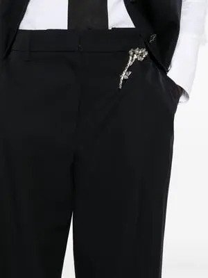 Prada Wool Straight-leg Trousers - Multicolor