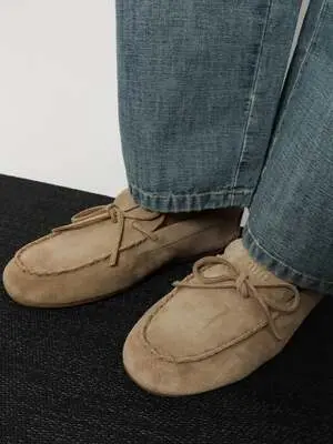 Miu Miu Suede Loafers With Bow Detail - Multicolor