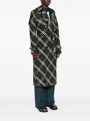 Burberry Checked Double-breasted Trench Coat