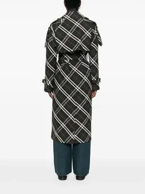 Burberry Checked Double-breasted Trench Coat