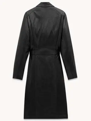 Saint Laurent Leather Belted Coat - Multicolor