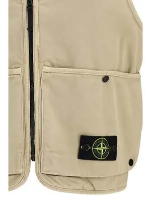 Stone Island Quilted Oversized Vest - Cream