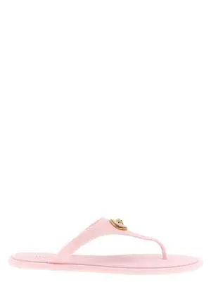 Versace Alia Flat Sandals With Medusa Hardware - Pink