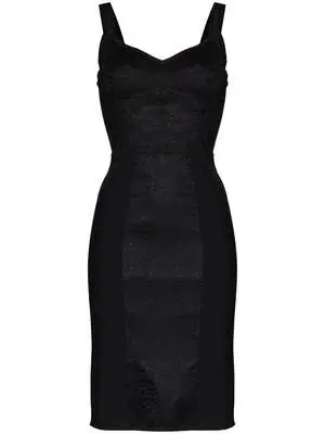 Dolce & Gabbana Textured Lace Paneled Dress - Multicolor