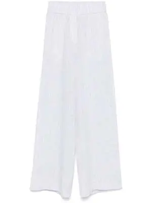 Peserico Striped Linen Wide Leg Pants - Multicolor