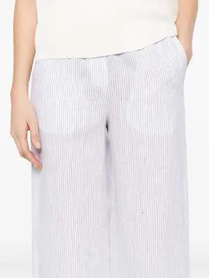 Peserico Striped Linen Wide Leg Pants - Multicolor