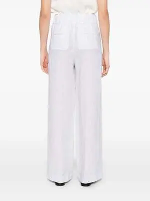 Peserico Striped Linen Wide Leg Pants - Multicolor