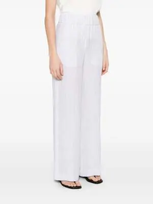 Peserico Striped Linen Wide Leg Pants - Multicolor