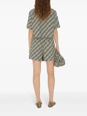 Burberry Plaid Cotton Shorts - Multicolor