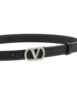 Valentino Garavani Vlogo Signature Embellished Belt - Black