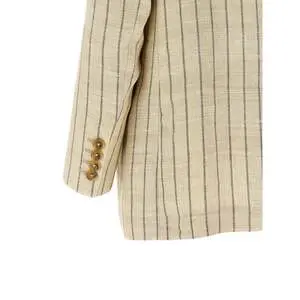 BLAZÉ MILANO Beige Striped Double-breasted Blazer