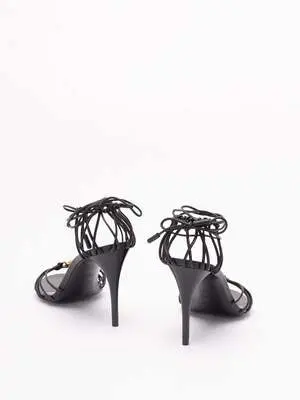 Saint Laurent Black Lambskin Babylone Sandals