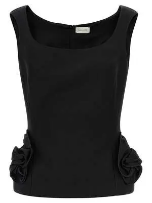 Magda Butrym Sleeveless Ruffle Detail Top - Black