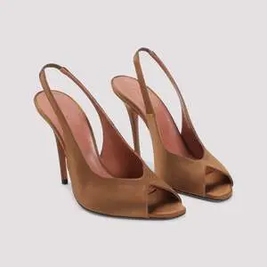 Amina Muaddi Kistina 105 Sling Mules - Brown