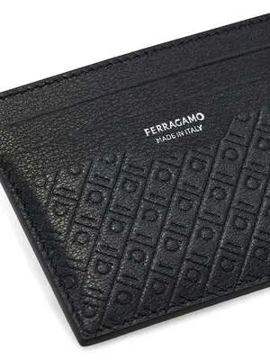 FERRAGAMO Monogram Card Holder - Black