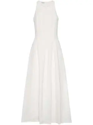 Brunello Cucinelli Sleeveless Crew-neck Long Dress