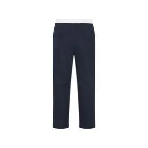 Brunello Cucinelli Navy Cotton And Linen Blend Trousers - Blue